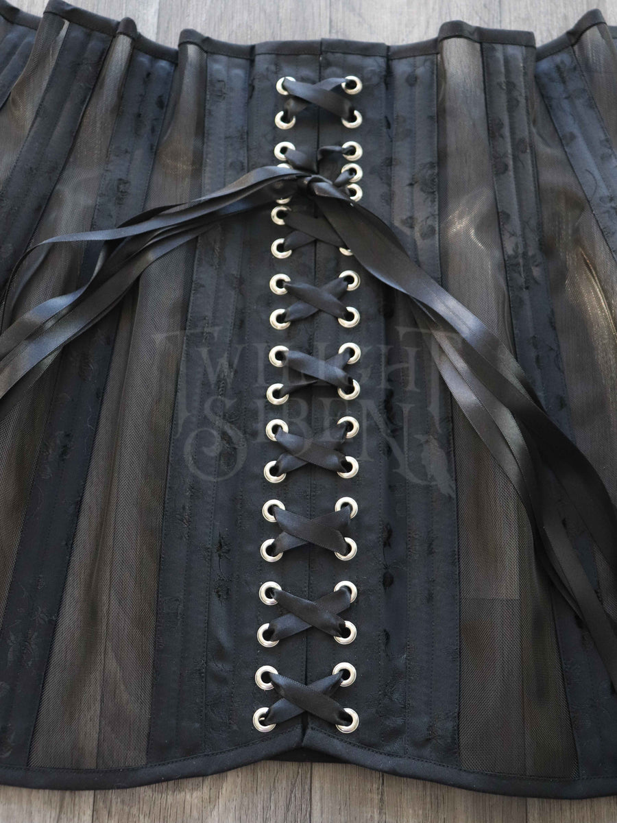 BLACK SATIN CORSET RIBBON LACING ~10MM / 15MM / 25MM – TWILIGHT SIREN