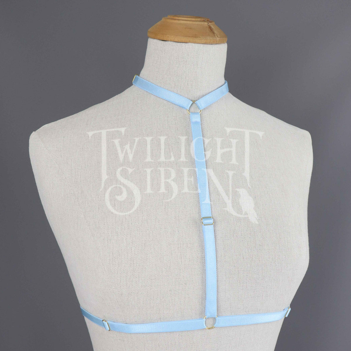 SARAH CHOKER BODY HARNESS PASTEL LIGHT BLUE – TWILIGHT SIREN