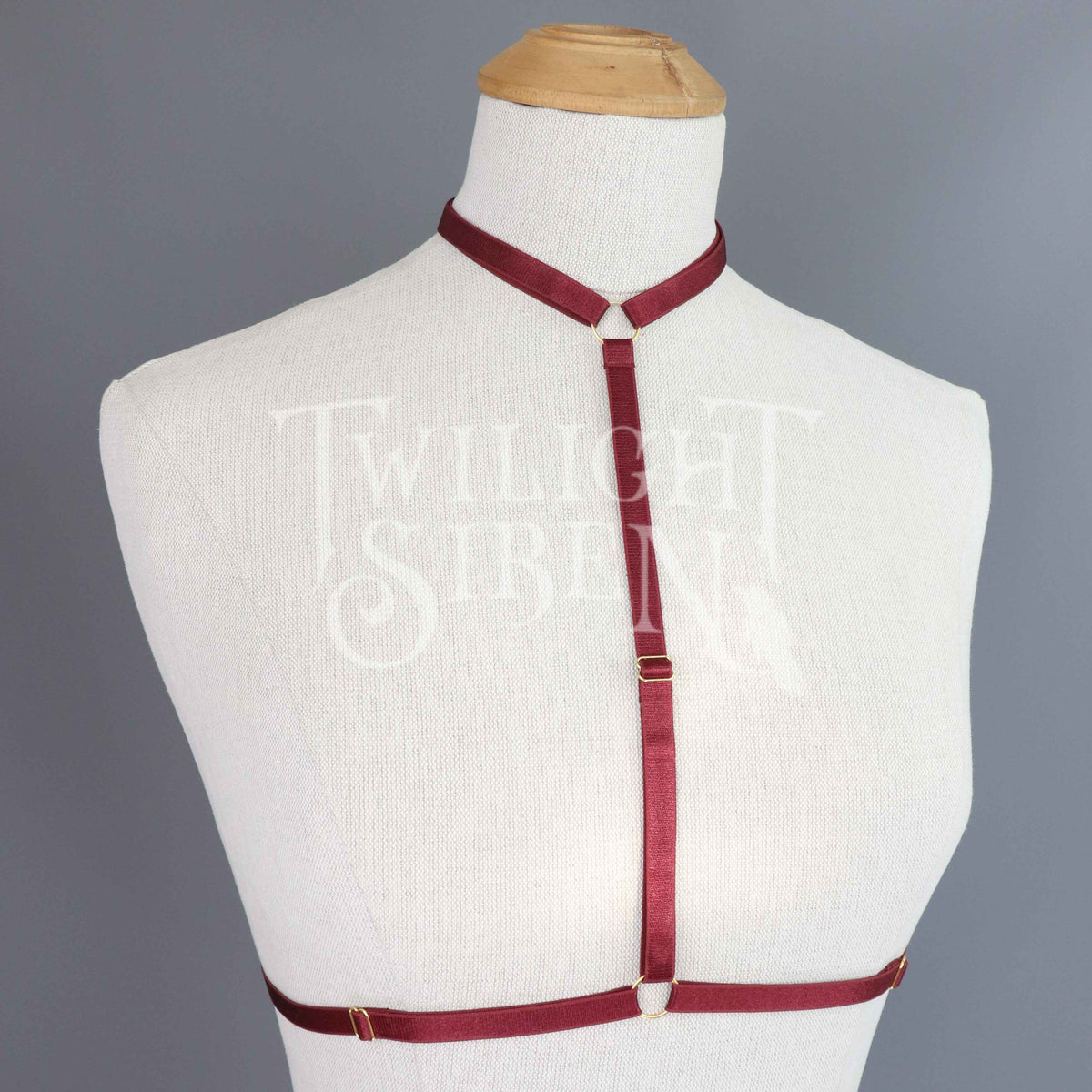 SARAH CHOKER BODY HARNESS WINE – TWILIGHT SIREN