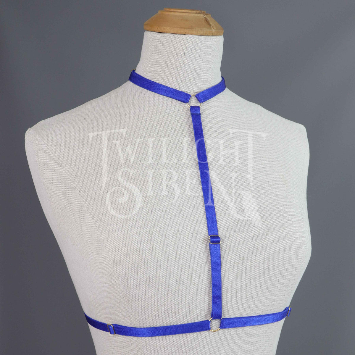 SARAH CHOKER BODY HARNESS ROYAL BLUE – TWILIGHT SIREN