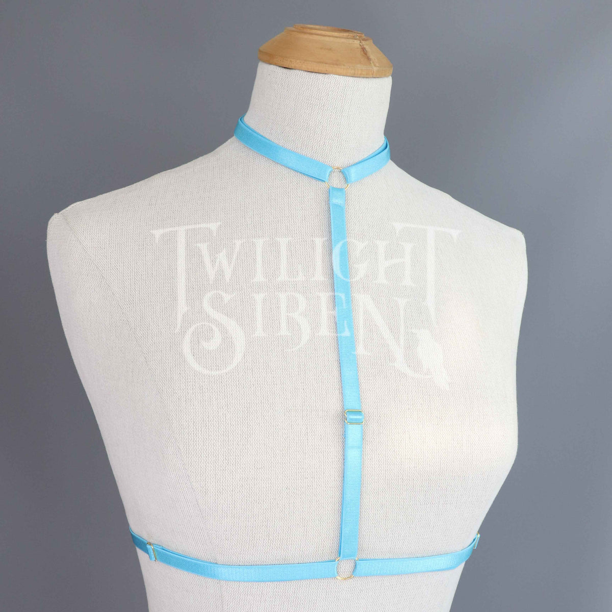 SARAH CHOKER BODY HARNESS TURQUOISE TEAL – TWILIGHT SIREN